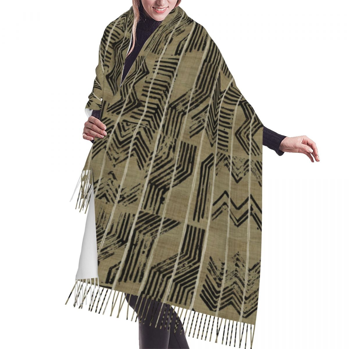 Custom Print Colorful ZigZag Scarf Men Women Winter Warm Fashion ...