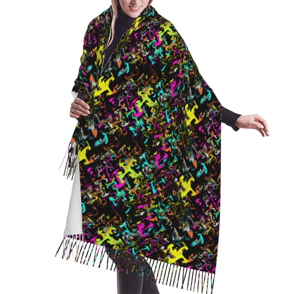 Custom Print Colorful ZigZag Scarf Men Women Winter Warm Fashion ...