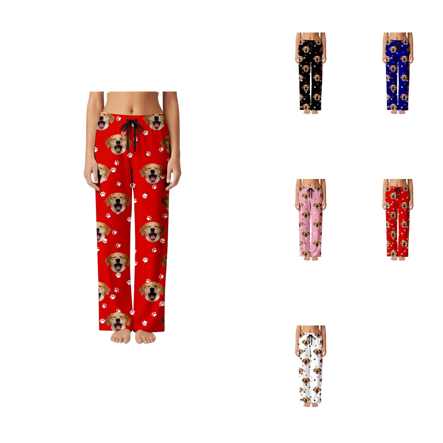 Custom Print Couples Matching Pajama Pants for Men Women, Soft Casual ...