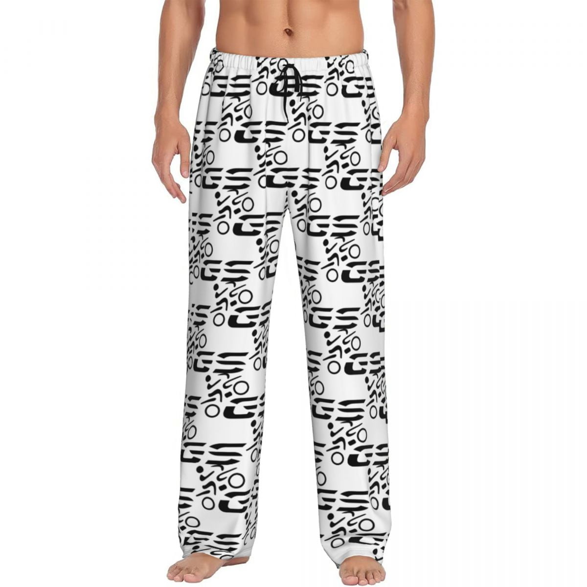 Custom Print Men Make A Life Ride GS Motorcycle Adventure Pajama Pants World Map Sleep Sleepwear ...