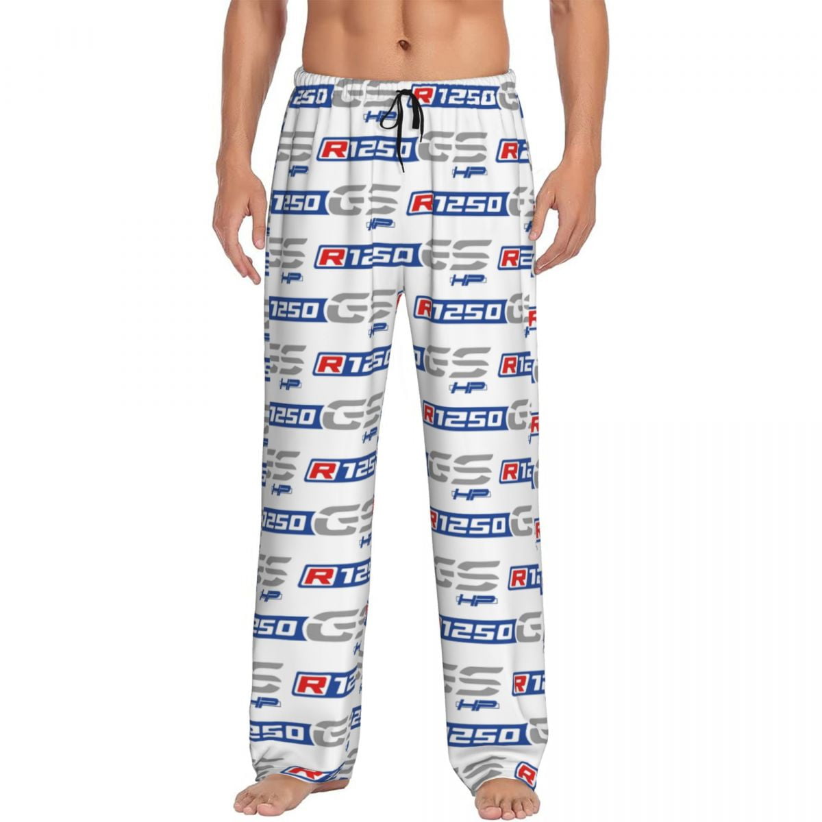 Custom Print Men Make A Life Ride GS Motorcycle Adventure Pajama Pants World Map Sleep Sleepwear ...
