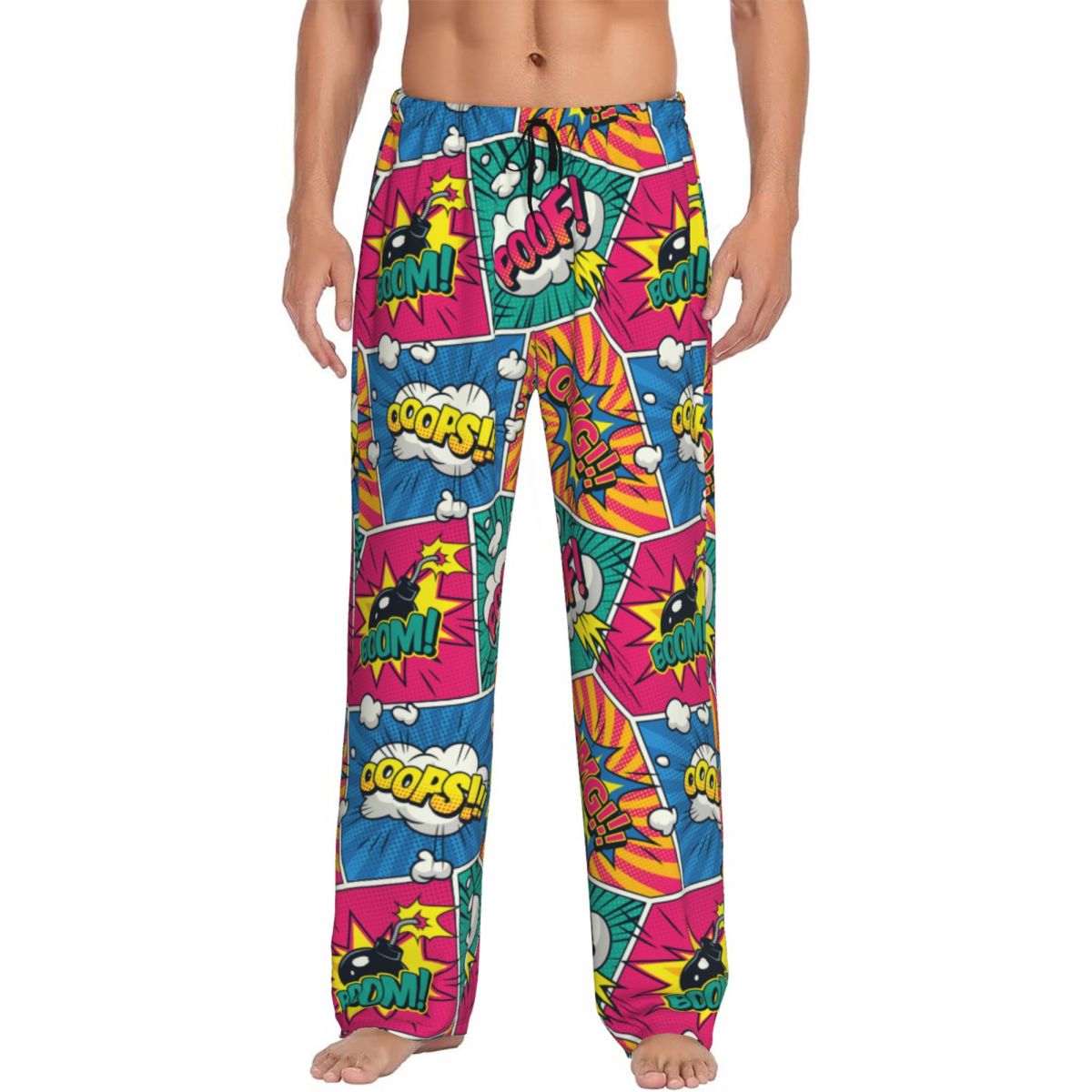 Custom Print Men's Superhero Comic Book Fun Shout Outs Pop Art Cartoon ...