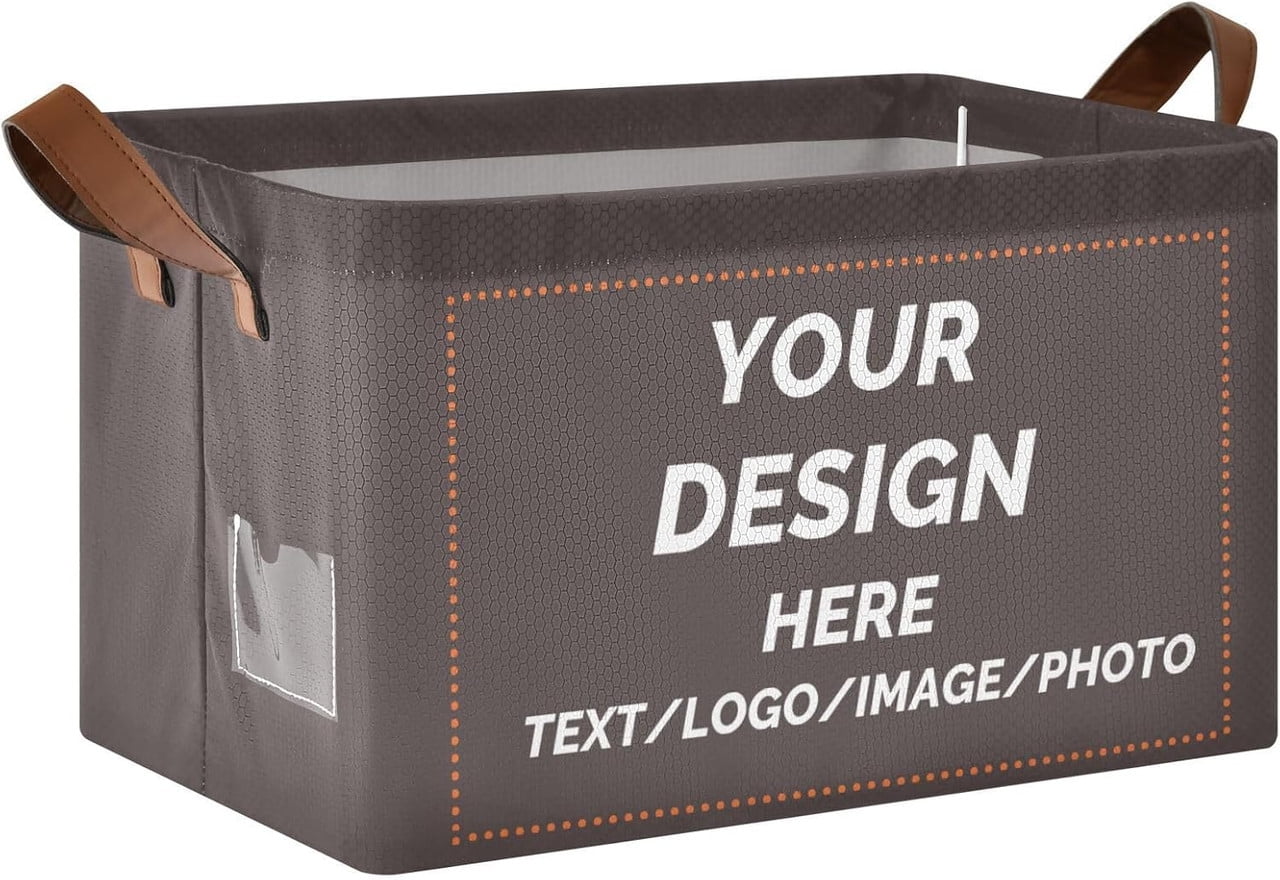 Custom Print-On-Demand Foldable Storage Bins - Fabric Baskets with ...