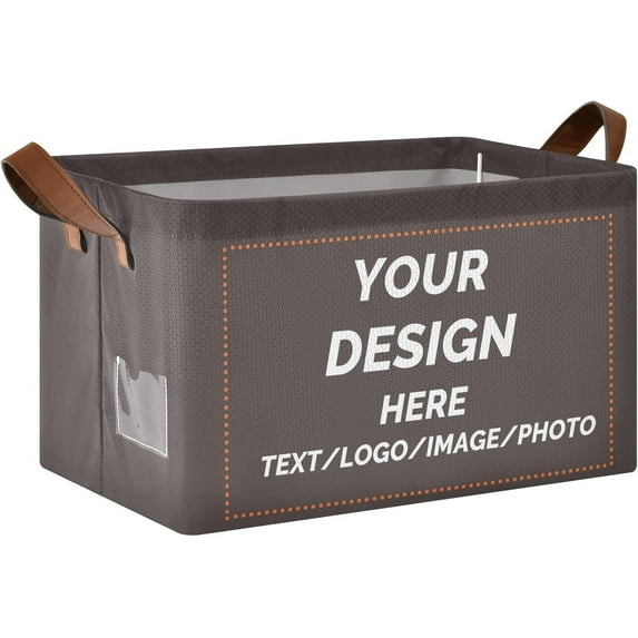 Custom Print-On-Demand Foldable Storage Bins - Fabric Baskets with ...