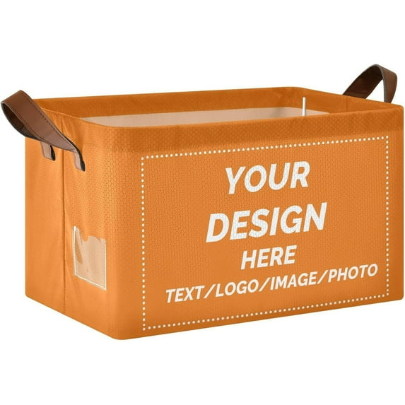 Custom Print-On-Demand Foldable Storage Bins - Fabric Baskets with ...