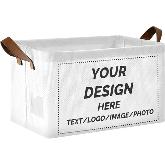 Custom Print-On-Demand Foldable Storage Bins - Fabric Baskets with ...
