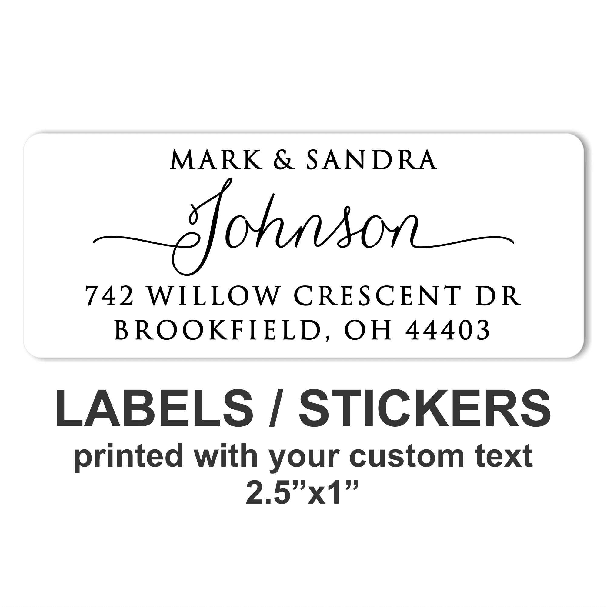 Return Address Labels Custom Printed - Personalized Name Stickers, 250 ...