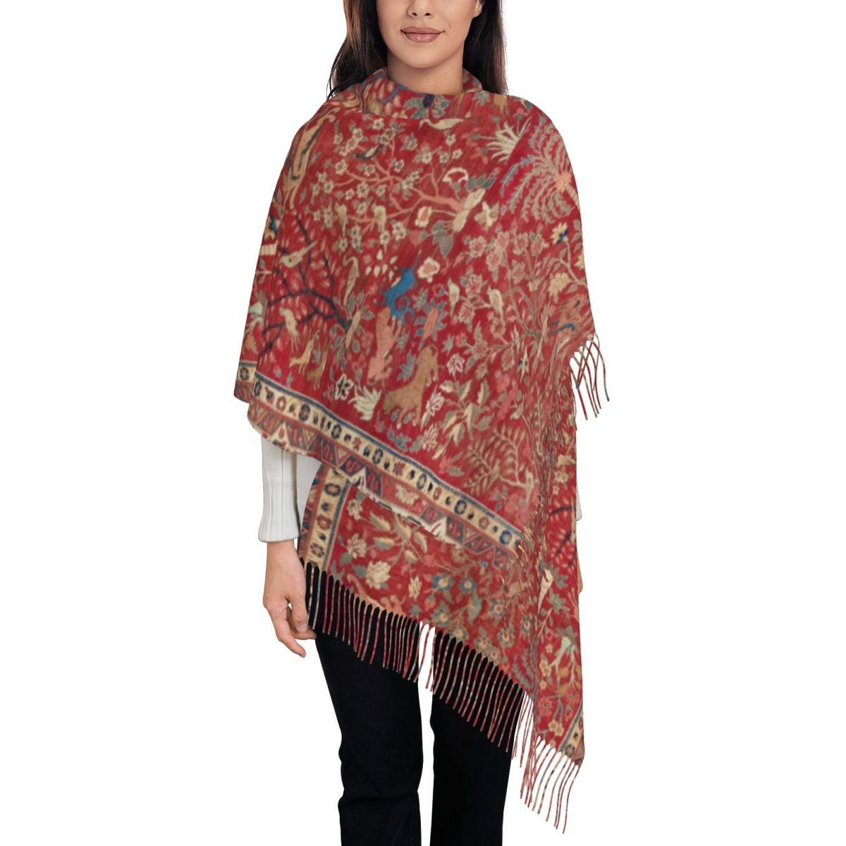 Custom Printed Antique Chinese Pictorial s Tree Rug Scarf Women Men ...