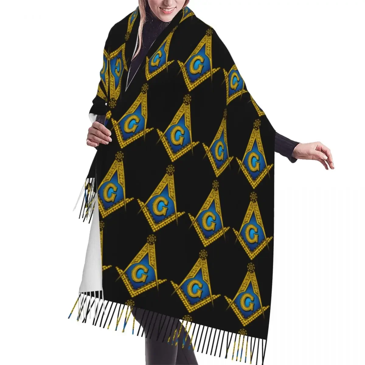 Custom Printed Ma Mason Freemason Pattern Scarf Men Women Winter Warm ...
