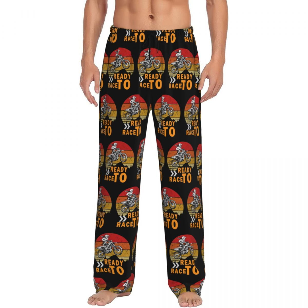 Custom Printed Men Ready To Race Pajama Pants Racing Motorcycle Biker ...