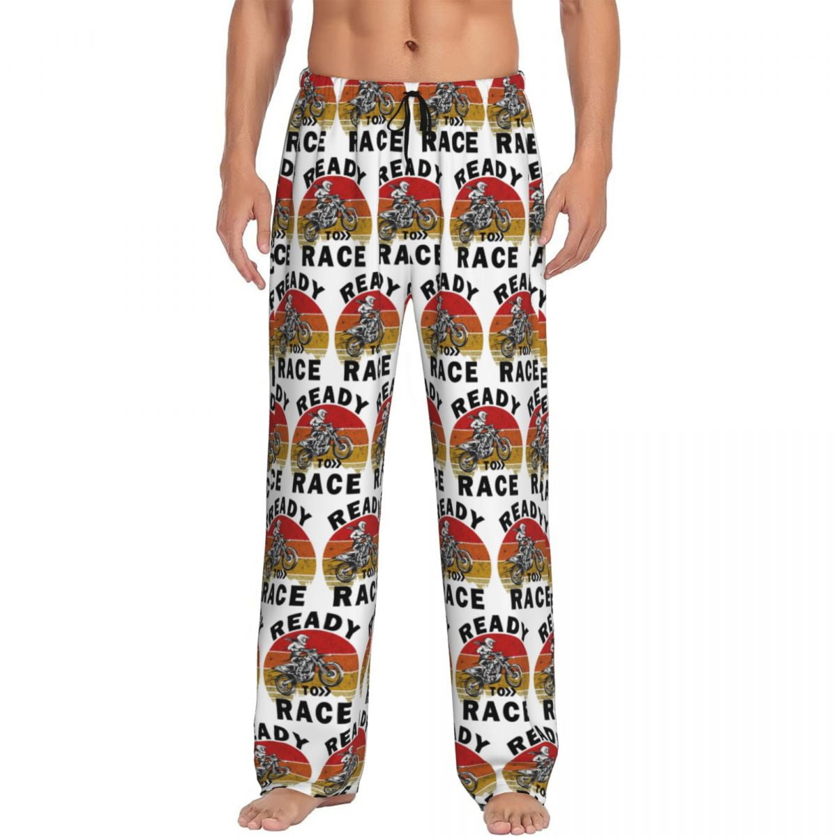 Custom Printed Men Ready To Race Pajama Pants Racing Motorcycle Biker ...