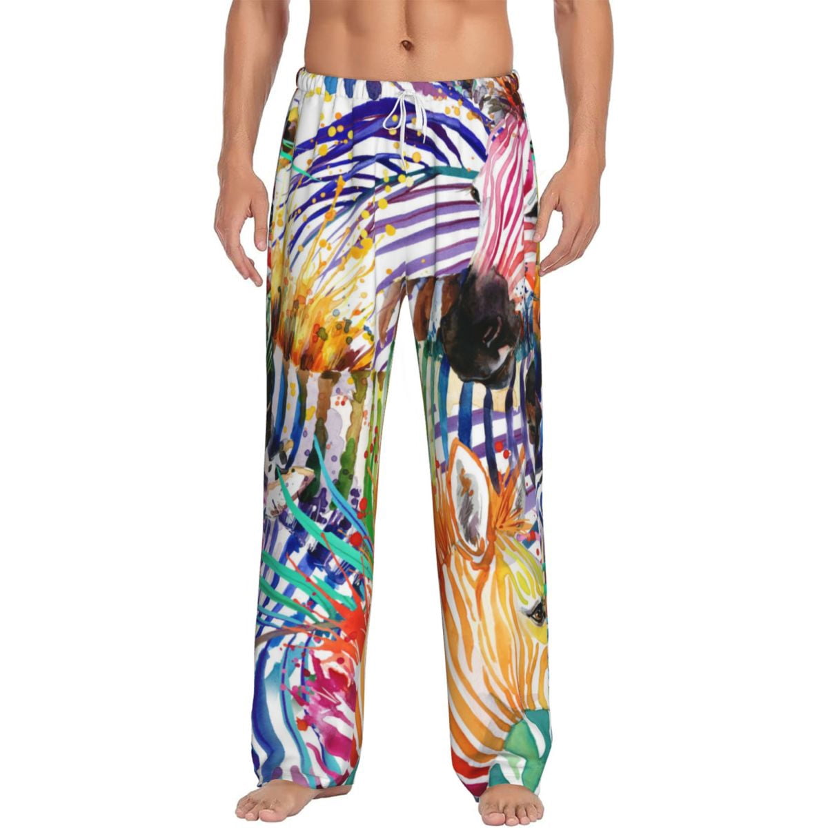 Custom Printed Men's Pajama Pants Zebra Sleepwear Sleep Lounge Bottoms ...
