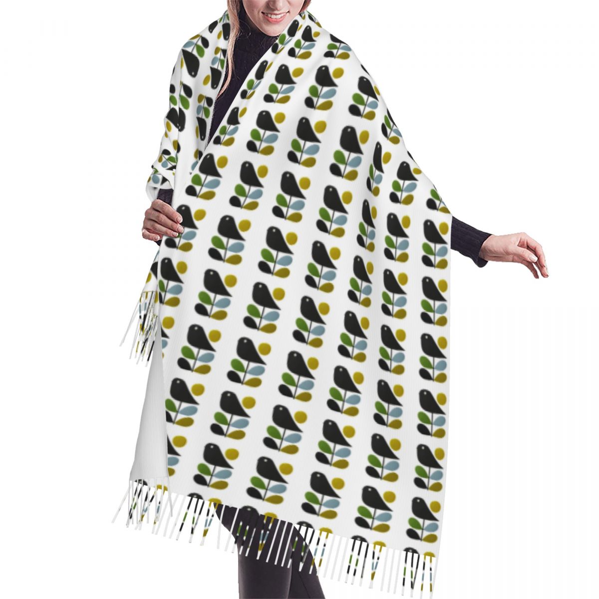 Custom Printed Multi Stem Orla Kiely Flowers Scarf Women Men Winter ...