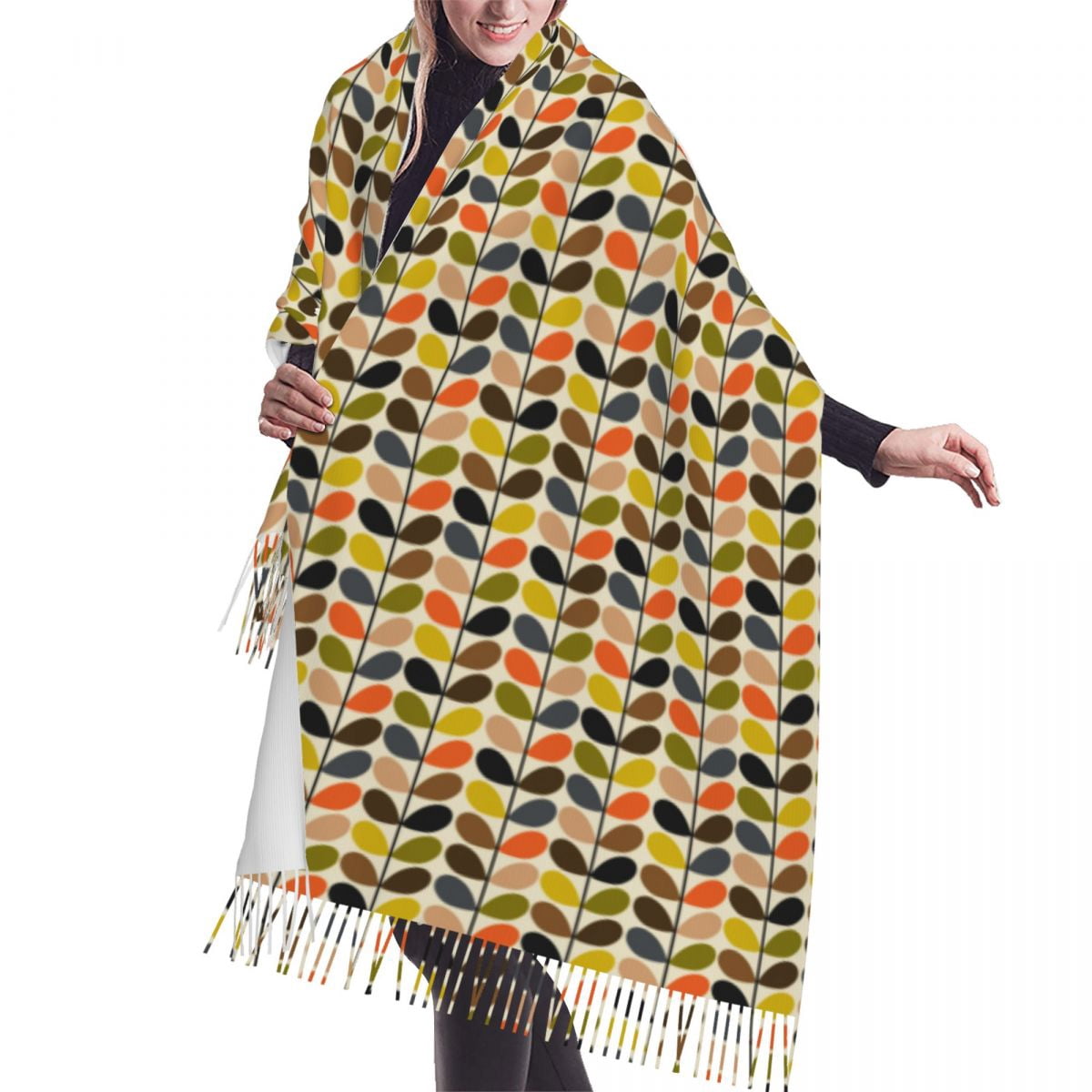 Custom Printed Orla Kiely Scarf Men Women Winter Fall Warm Versatile ...