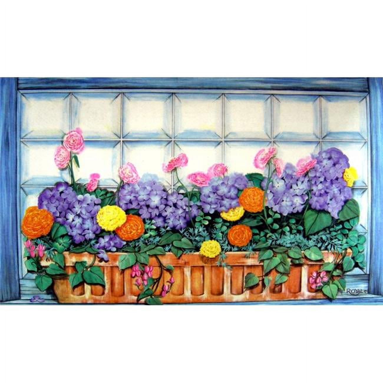 Custom Printed Rugs AWV088 Window Box 18 x 30 in. Doormat Rug, Blue ...