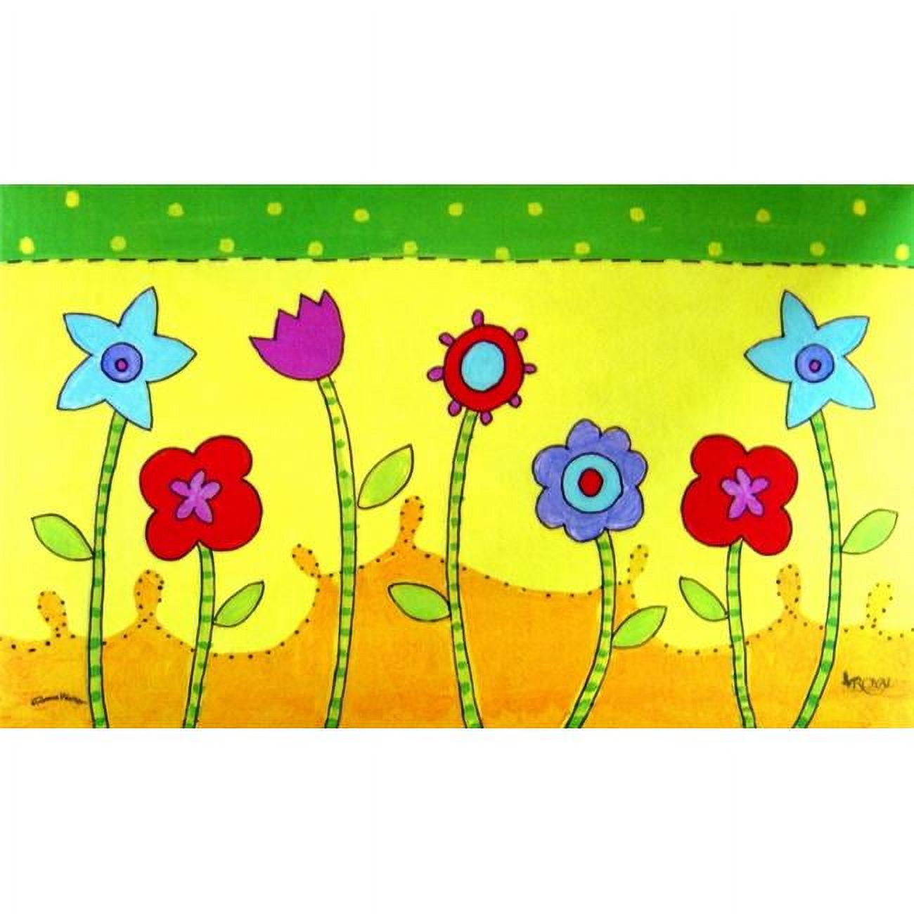 Custom Printed Rugs Flower Patch Doormat Rug, Green - 18 x 30 in ...