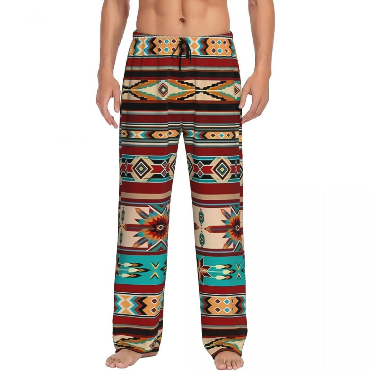 Custom Printed Southwestern Aztec Tribal Pajama Pants Men's Sleep ...