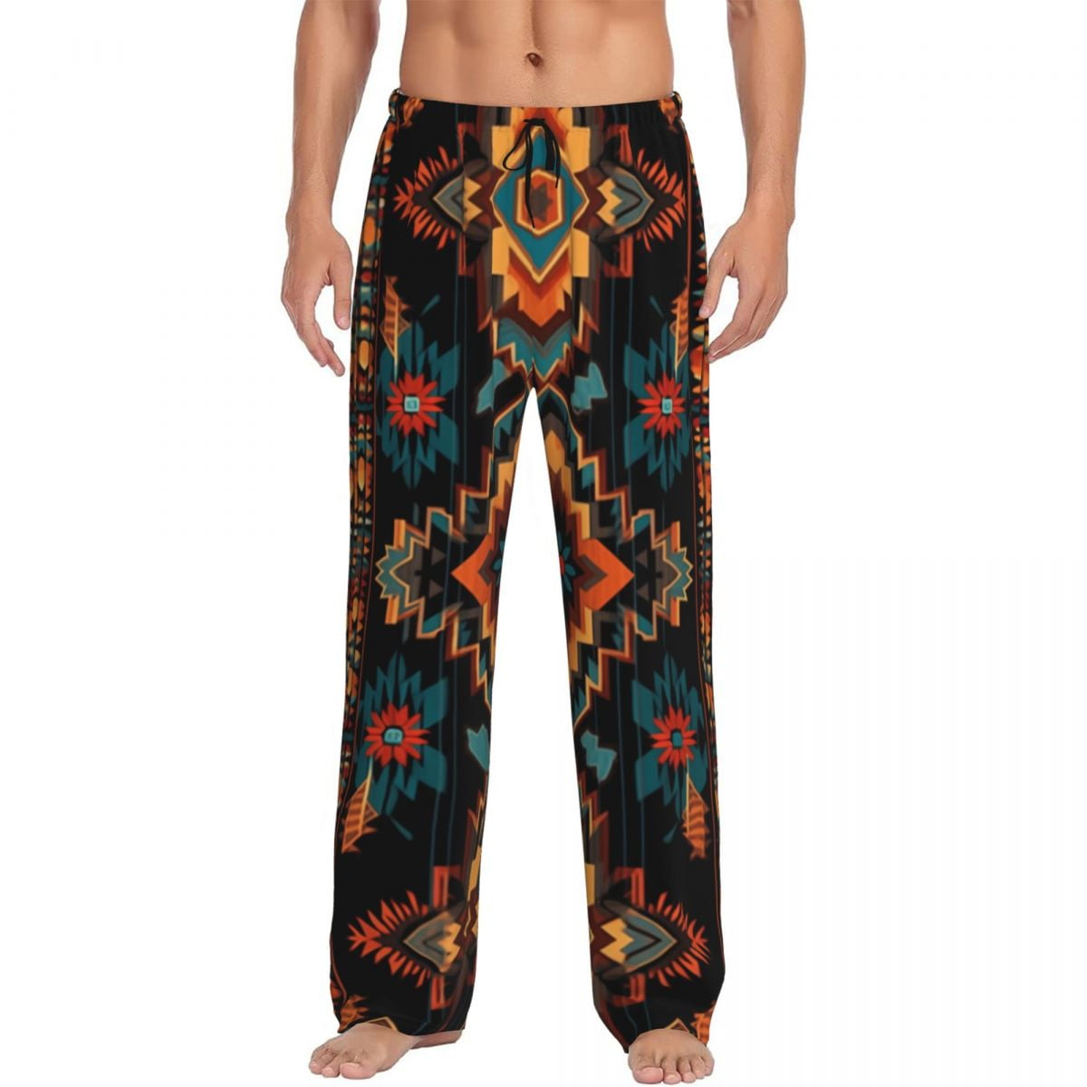 Custom Printed Southwestern Aztec Tribal Pajama Pants Men's Sleep ...
