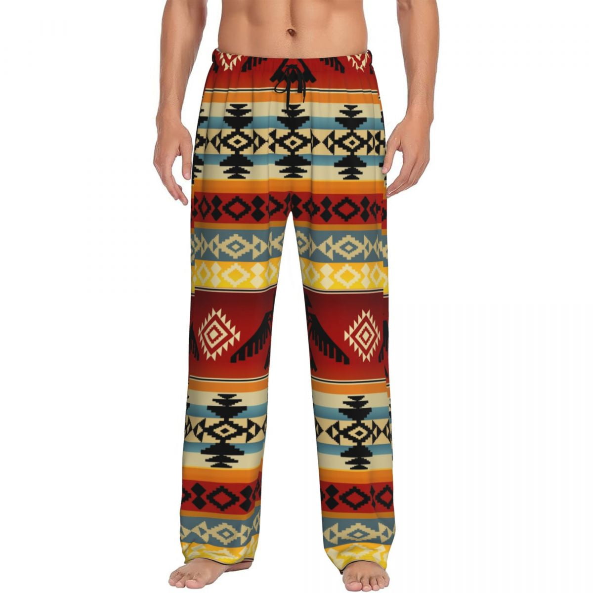 Custom Printed Southwestern Aztec Tribal Pajama Pants Men's Sleep ...