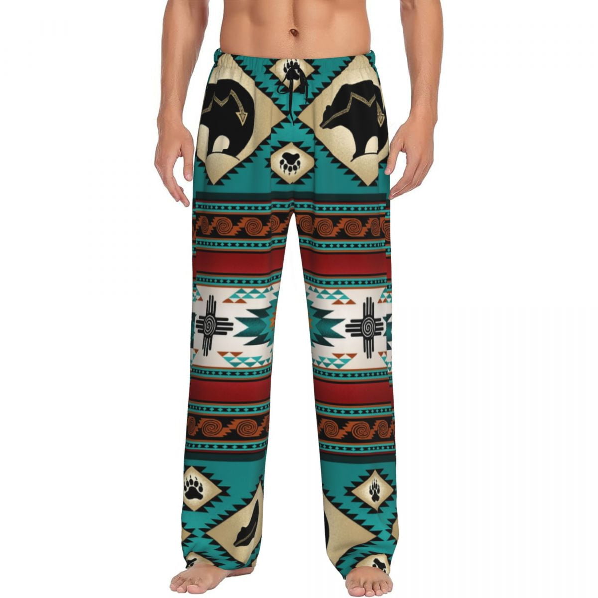 Custom Printed Southwestern Aztec Tribal Pajama Pants Men's Sleep ...