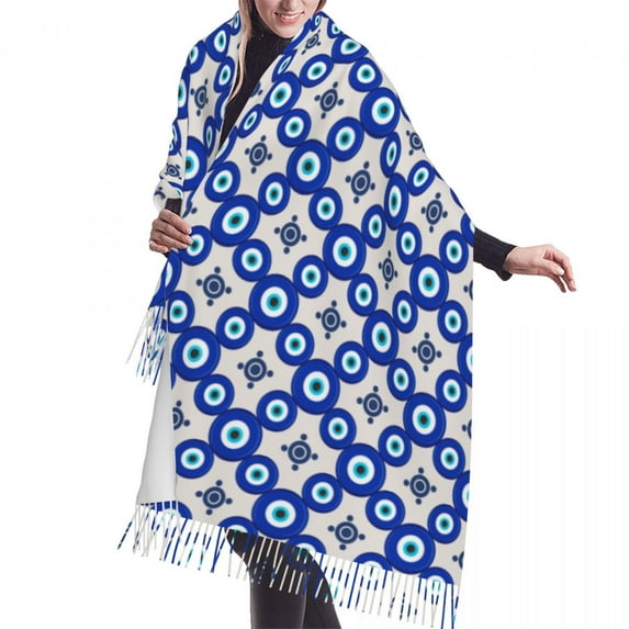 Custom Printed Turkey Evil Eye Symbol Pattern Amulet Scarf Men Women ...