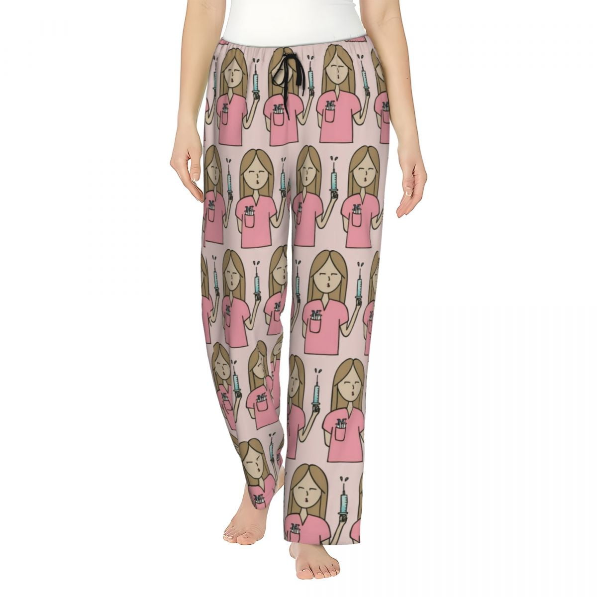 Custom Printed Women's Enfermera En Apuros Pajama Pants Doctor Nurse ...