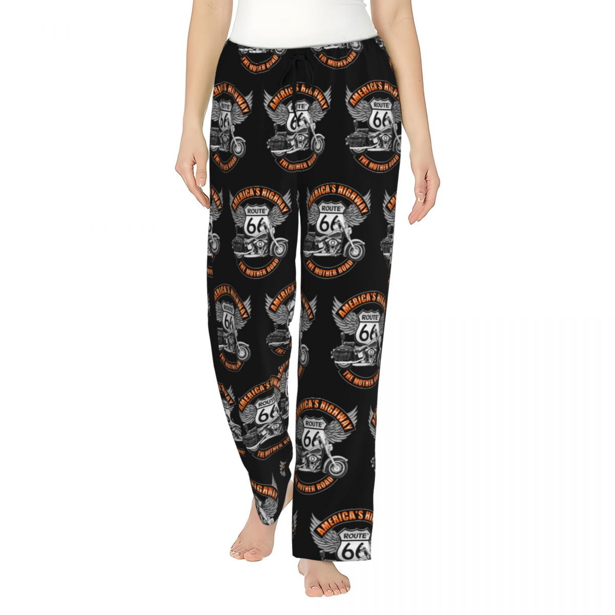Custom Printed Womens Signs Pajama Pants USA Highway Sleep Sleepwear ...