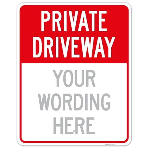 Custom Private Driveway Sign, Personalized Text for Parking, Business ...
