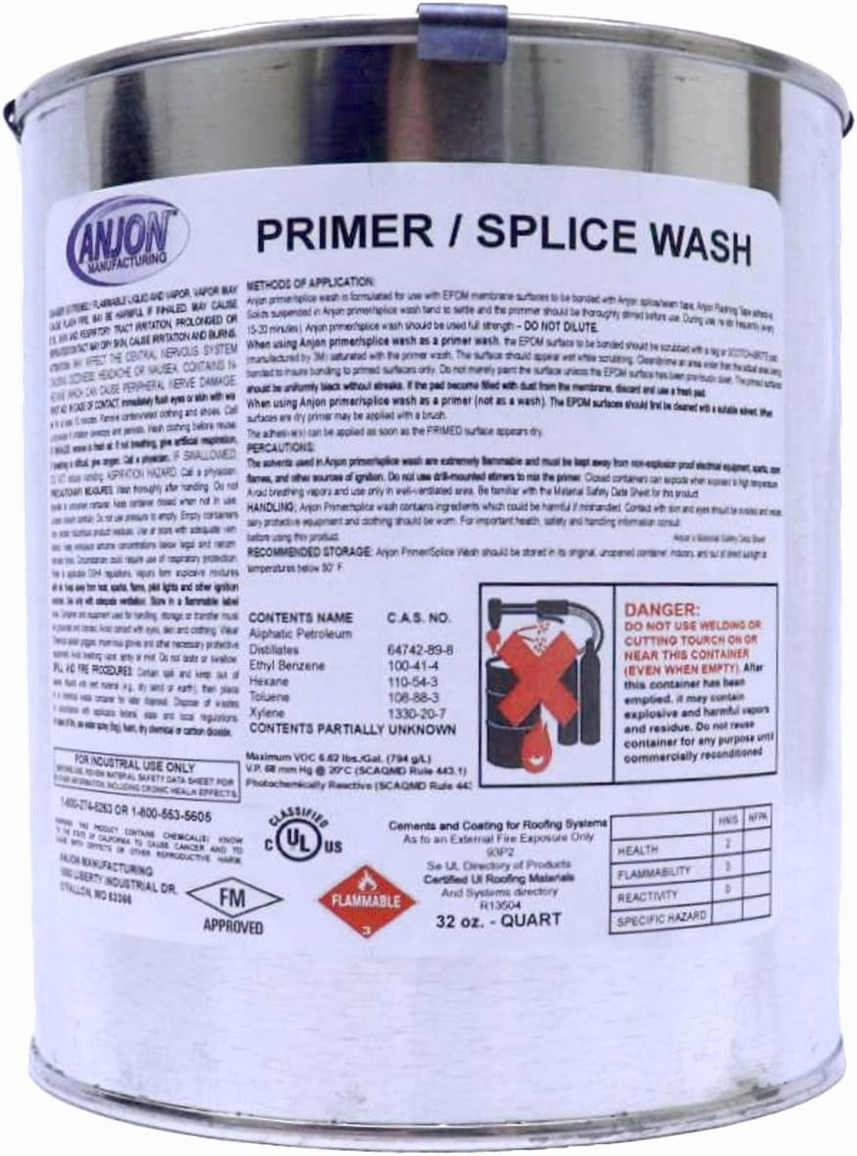 Custom Pro Anjon Splice Wash & EPDM Pond Liner Seam Primer (1 Quart ...