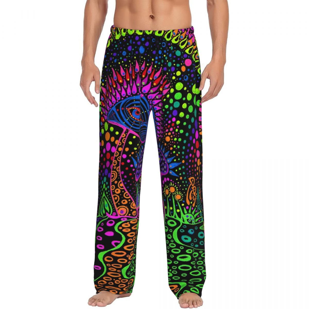 Custom Psychedelic Magic Mushroom Trippy Hippie Pajama Pants Men's ...
