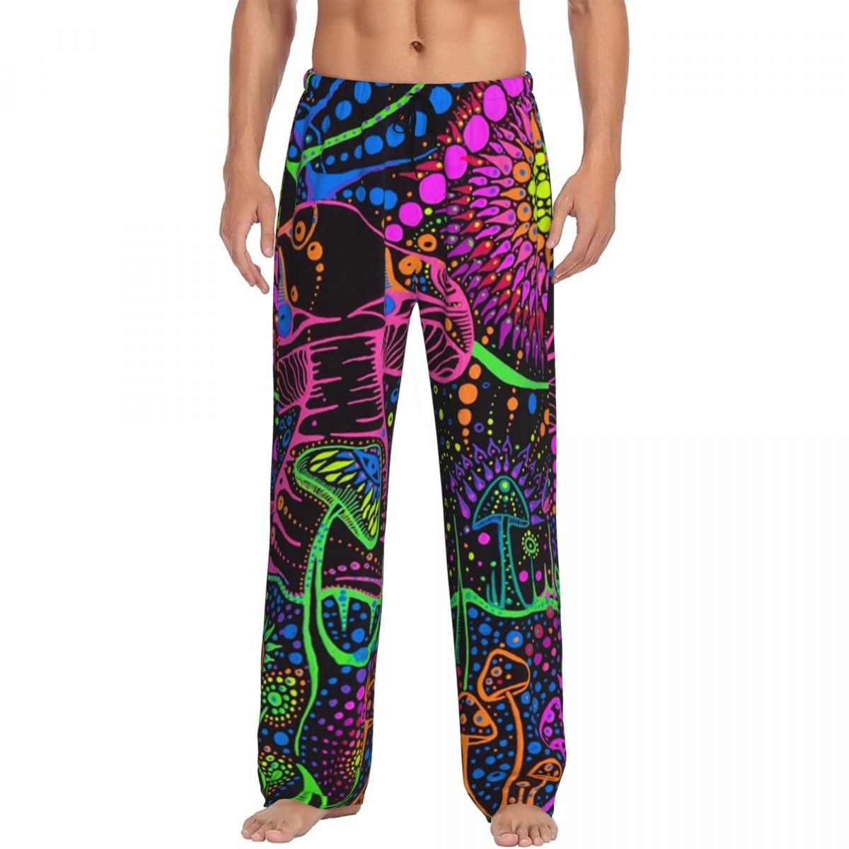 Custom Psychedelic Magic Mushroom Trippy Hippie Pajama Pants Men's ...