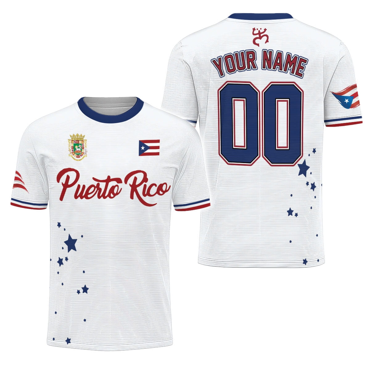 Custom Puerto Rico Soccer Jersey with Name Number, Men Quick Dry Soccer ...
