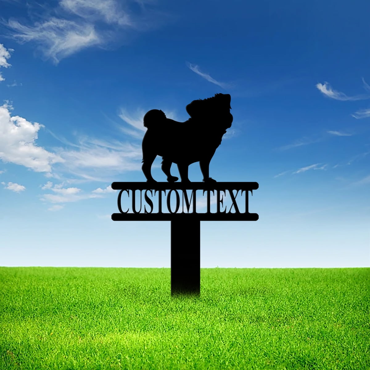 Custom Pug Yard Stake with Custom Name, Pug Sign, Custom Metal Stake ...