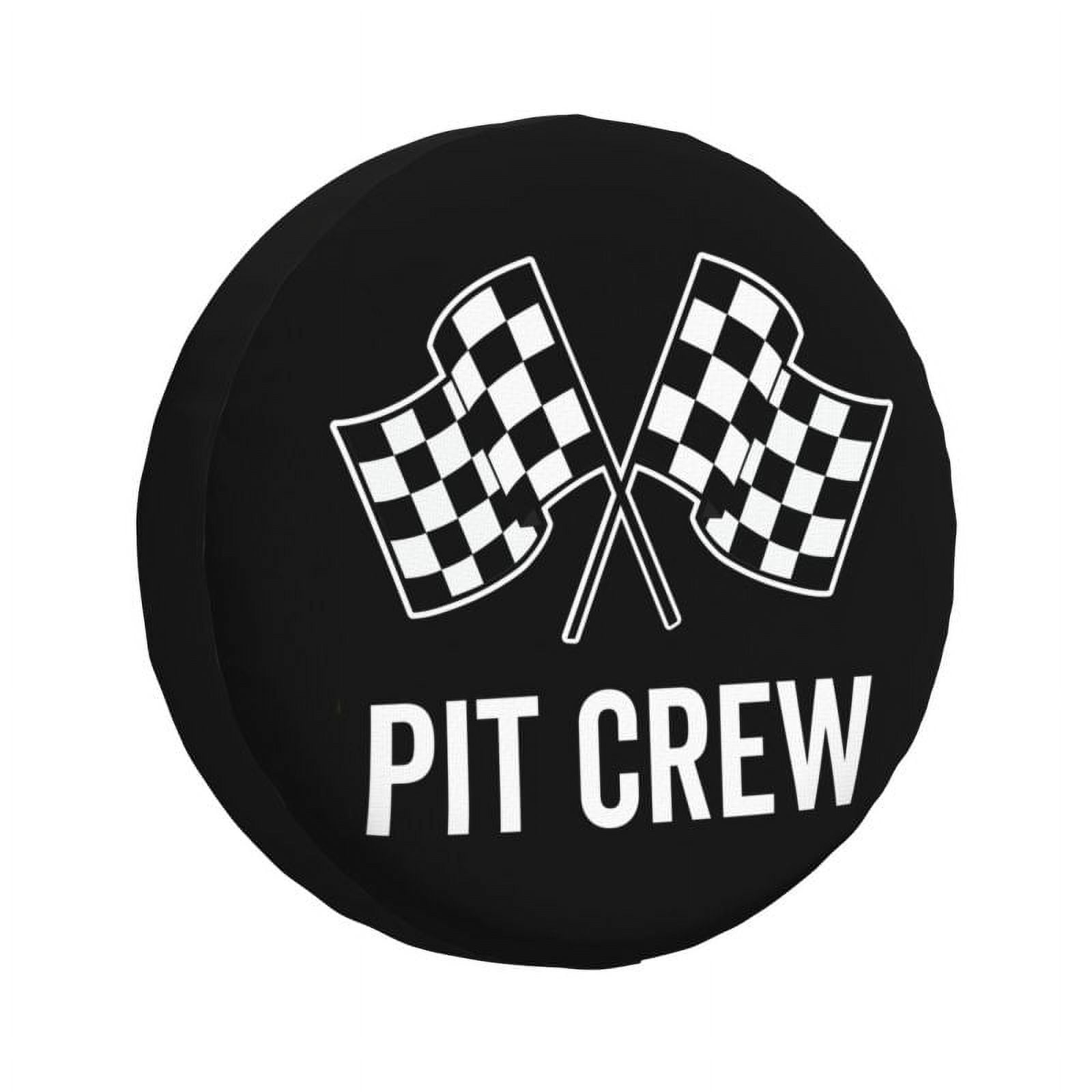 Custom Race Car Pit Crew Checkered Flag Spare Tire Cover for Racing ...