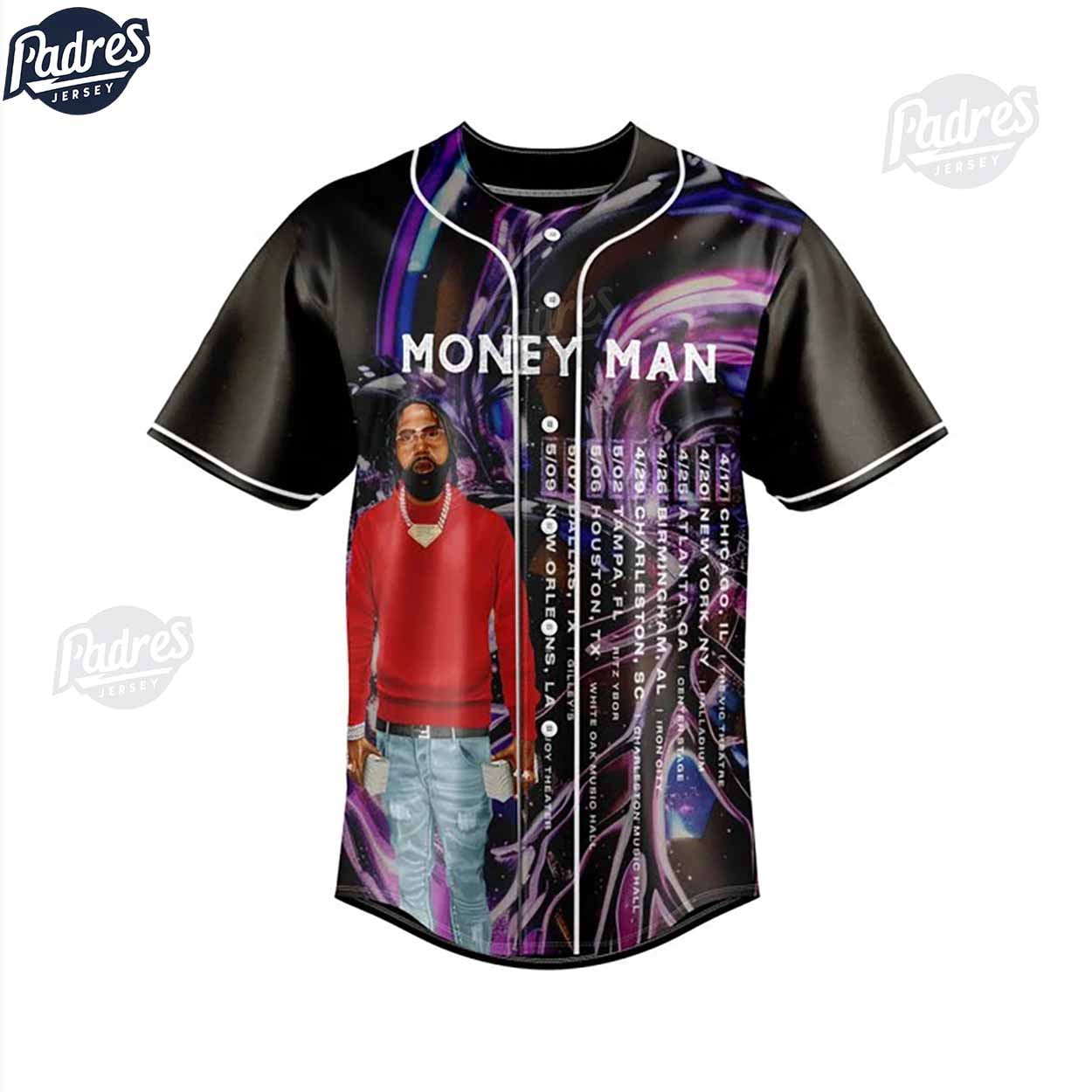 Custom Rapper Money Man Baseball Jersey - Walmart.com