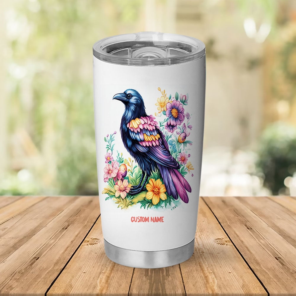 Custom Raven Themed Tumbler 20oz With Handle & Straw - Stainless Steel ...