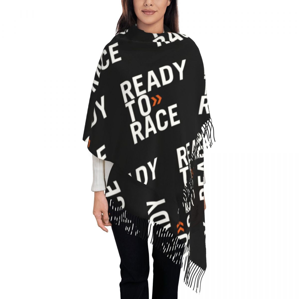 Custom Ready To Race Tassel Scarf Women Soft Racing Sport Motorcycle ...