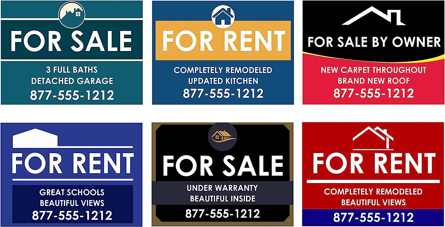 Custom Real Estate Sign – Double Sided Hanging Personalized Sign for ...