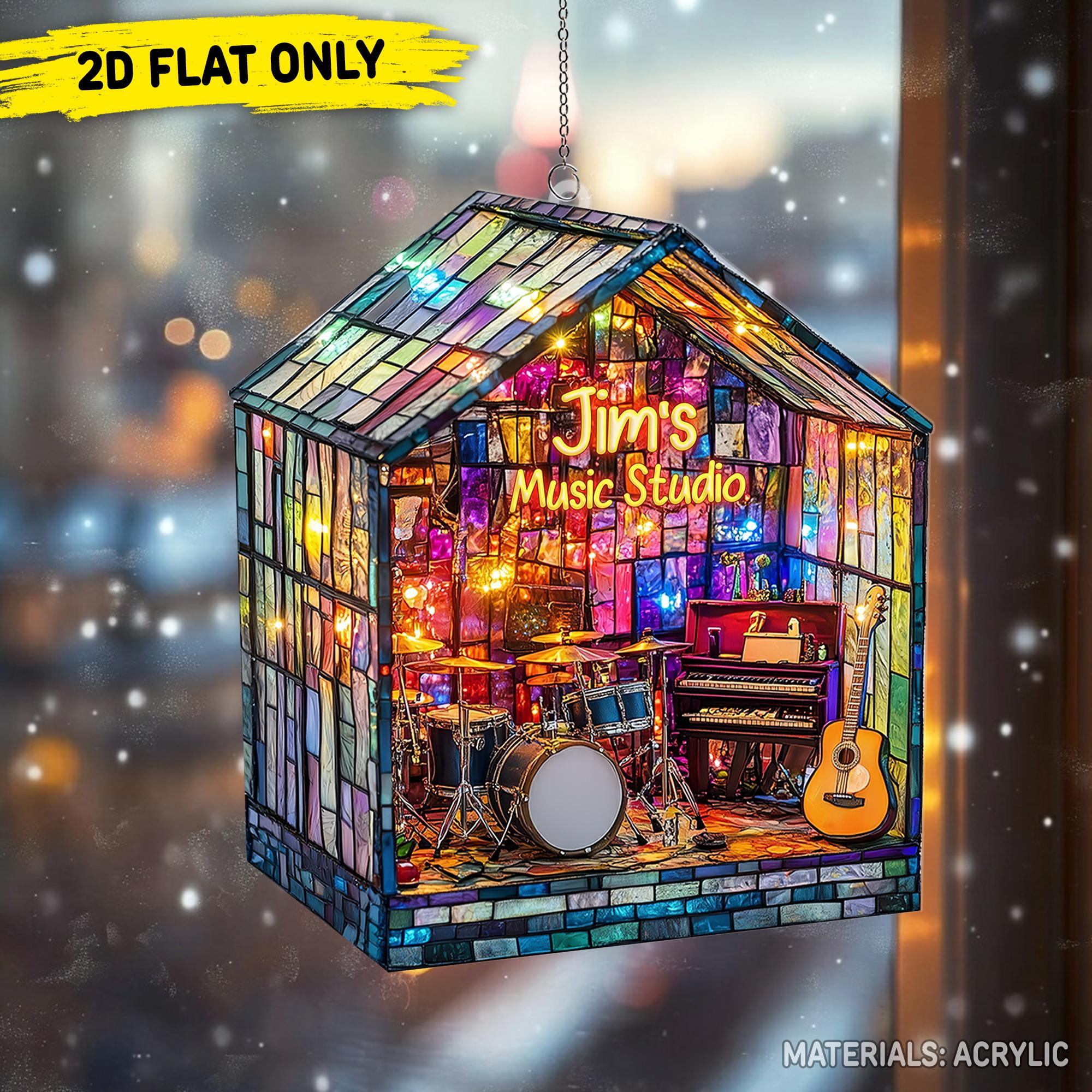 Custom Recording Studio Acrylic Christmas Ornament, Personalized Music ...