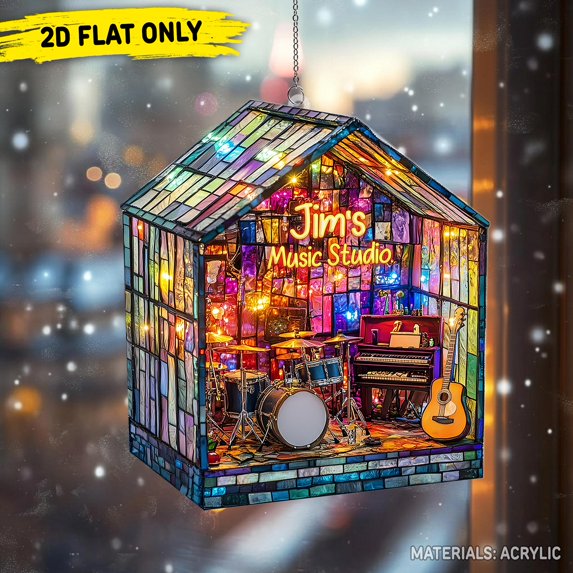 Custom Recording Studio Acrylic Christmas Ornament, Personalized Music ...