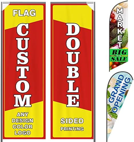 Custom Rectangle Feather Flags for Business Outside with Pole Kit ...