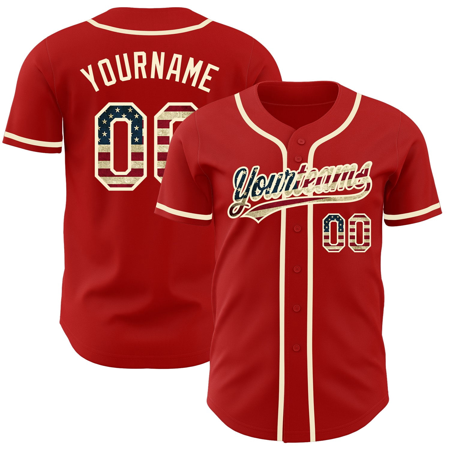 Custom Red USA Cream Authentic Baseball Jersey - Hot Sale 2026 ...