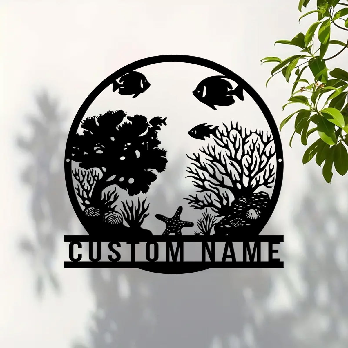 Custom Reef Metal Wall Decor Reef Metal Sign Fish Coral Reef Metal Wall ...