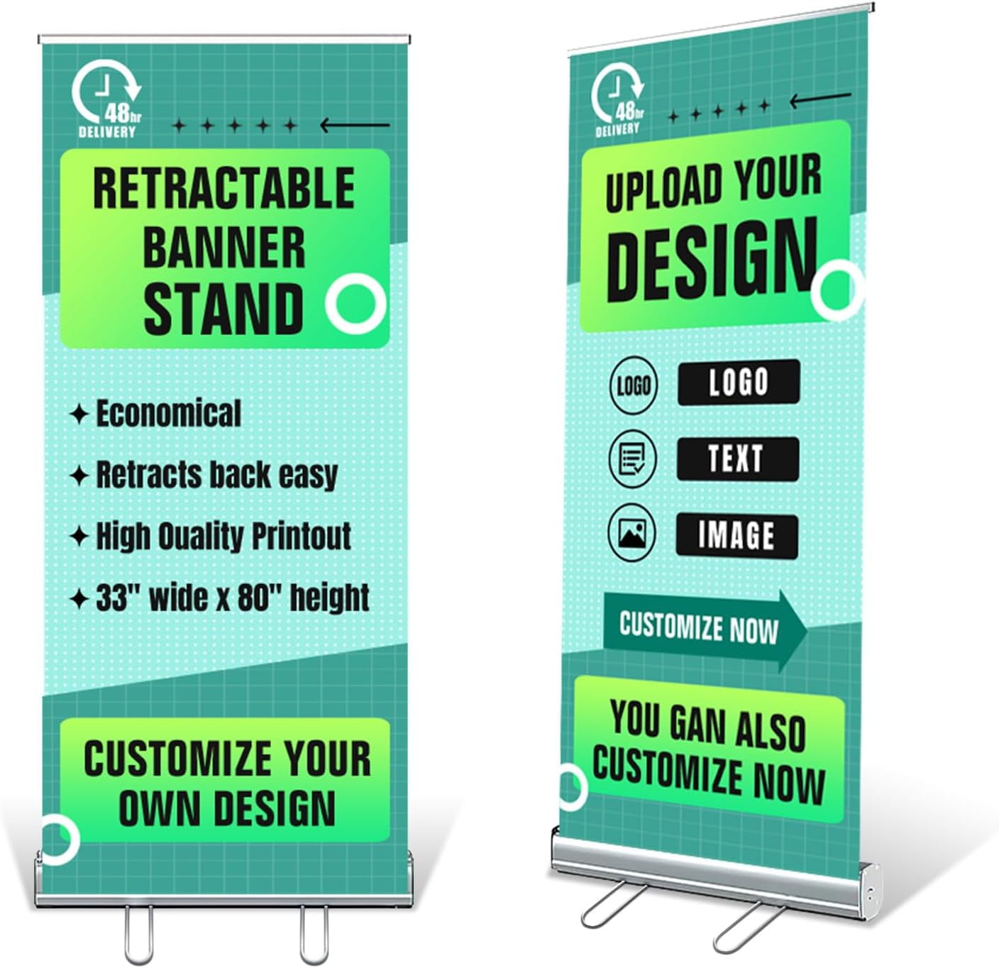 Custom Retractable Banner Stand for Business, Roll Up Banner Holder ...