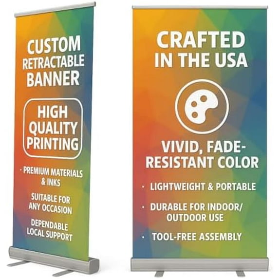 Custom Retractable Banner Stand with Deluxe Base, Waterproof ...