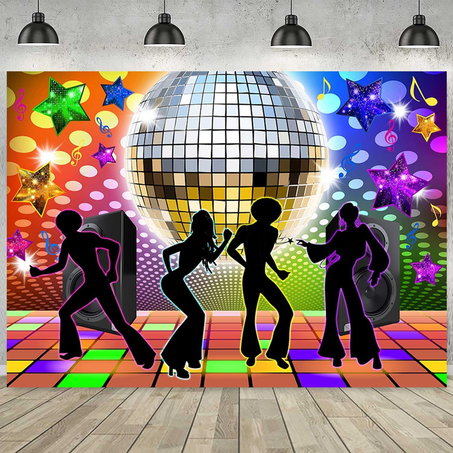 Custom Retro Disco Party Backdrop Back to 70s 80s 90s Disco Ball Dance ...