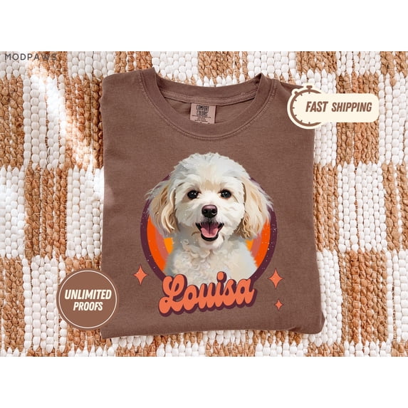 Custom Retro Pet Shirt Pet Photo Name Custom Dog Portrait Personalized ...