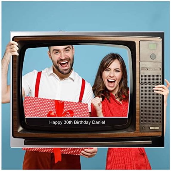 Custom Retro TV Set Photo Booth Prop, Personalized Social Media ...