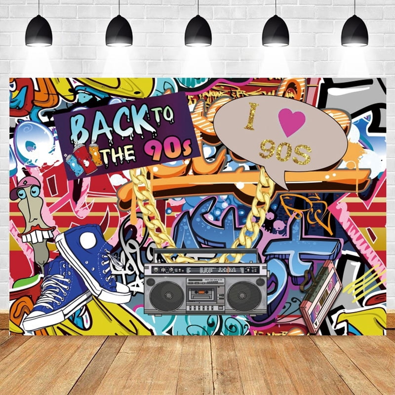 Custom Retro to 8090s Disco Party Backdrop Hip Hop Dance Music Radio ...