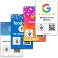 Custom Reusable Tag-Tap/QR Social Review Card -4 Pack Instant Social ...